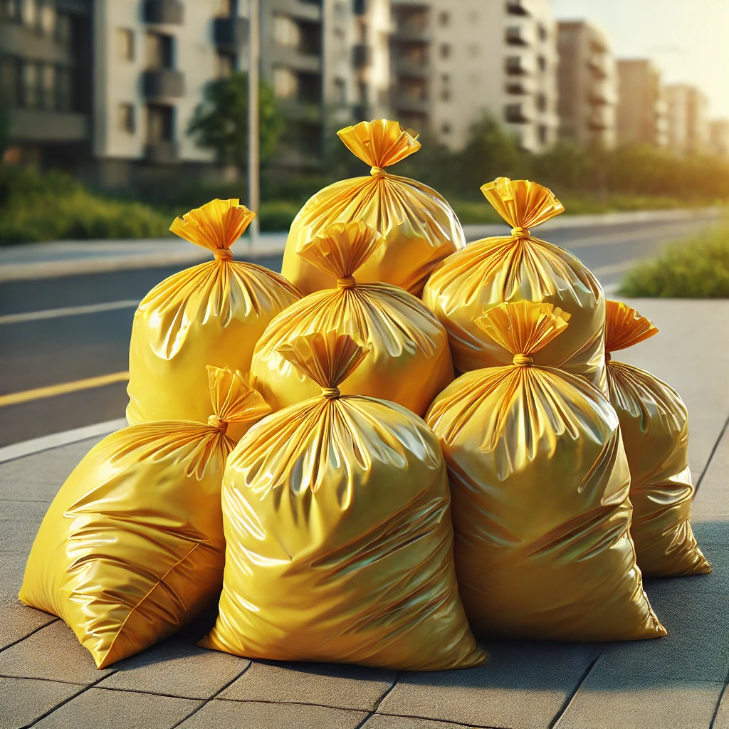 Yellow trash bags store