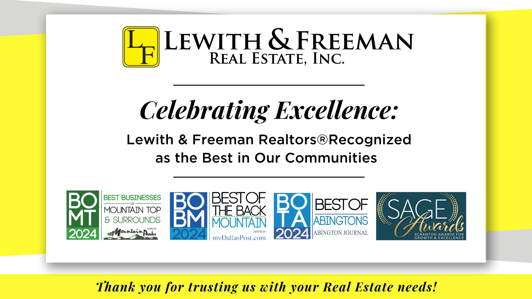 Celebrating Excellence: Lewith & Freeman Realtors® Recognized as the ...